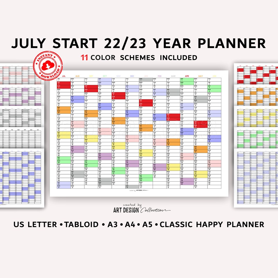 July Start 20222023 Year Planner, Digital Landscape Planner , Digital ...