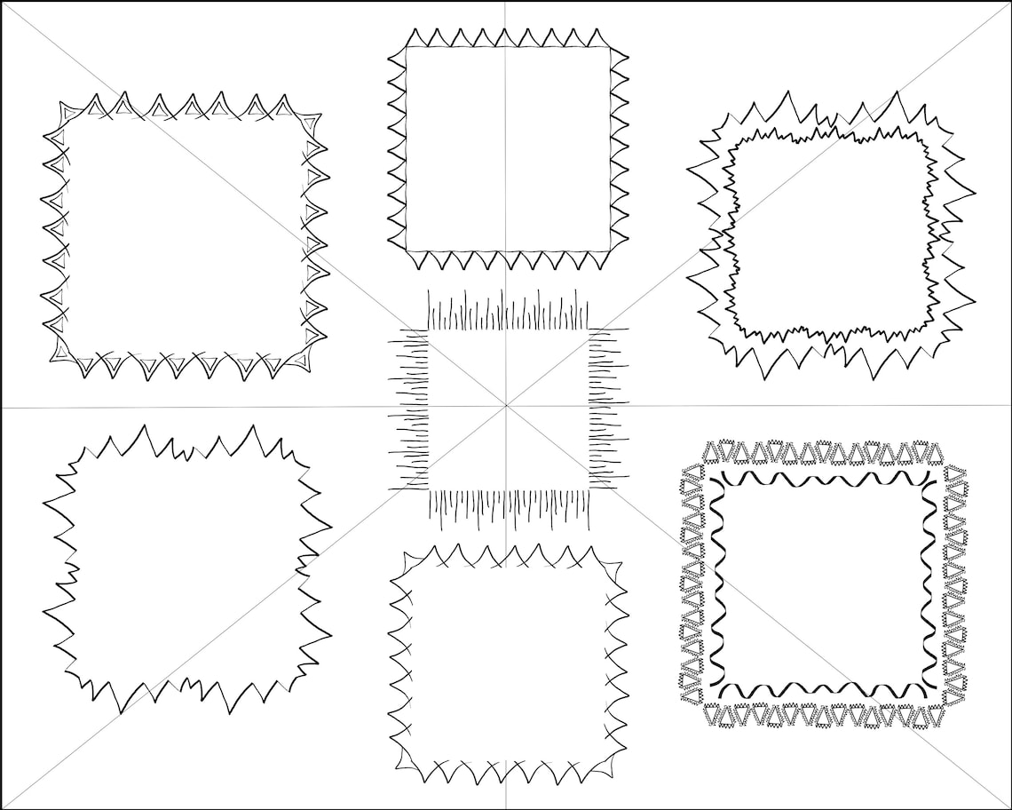 Hand Drawn Doodle Square Frame Clip Art - Etsy