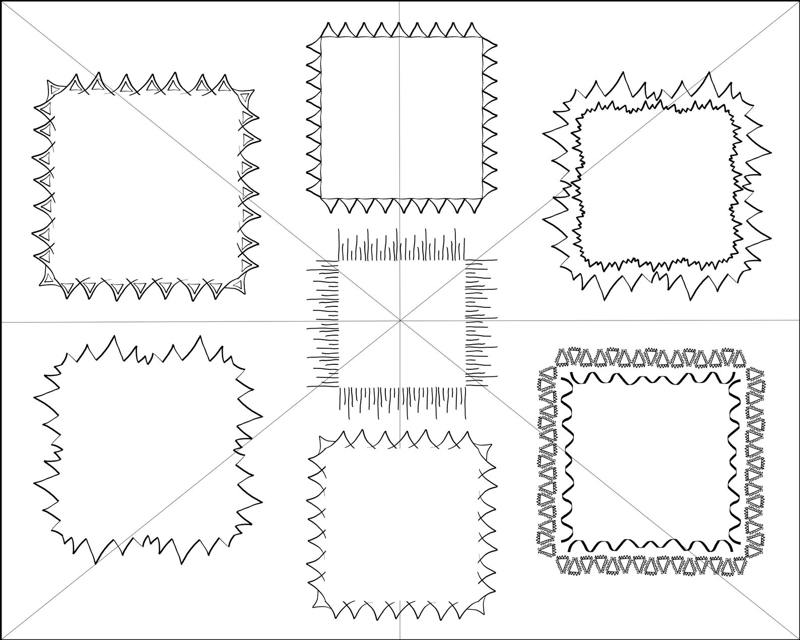 Hand Drawn Doodle Square Frame Clip Art - Etsy