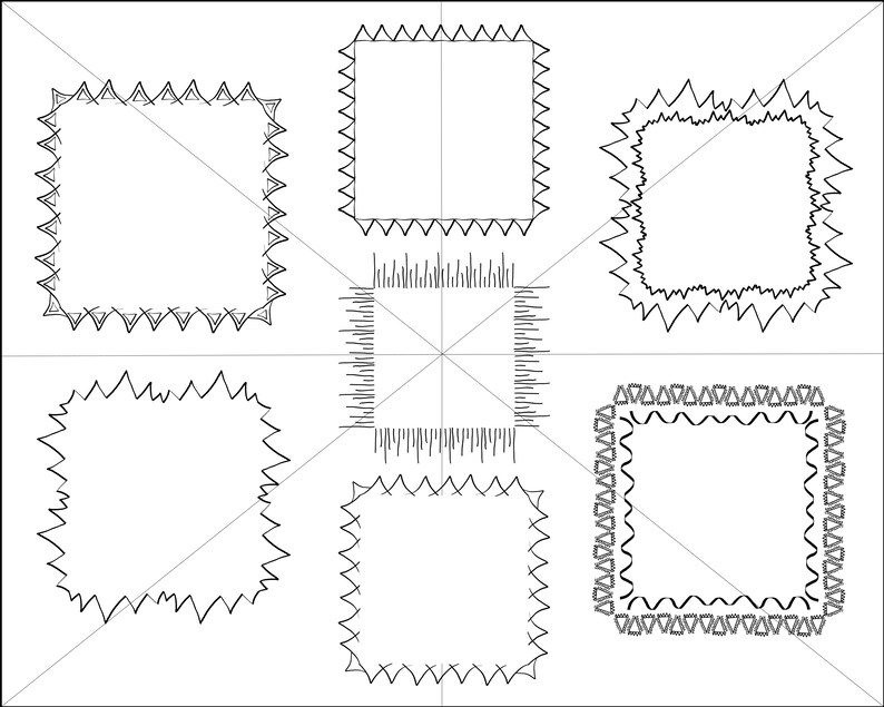 Hand Drawn Doodle Square Frame Clip Art - Etsy