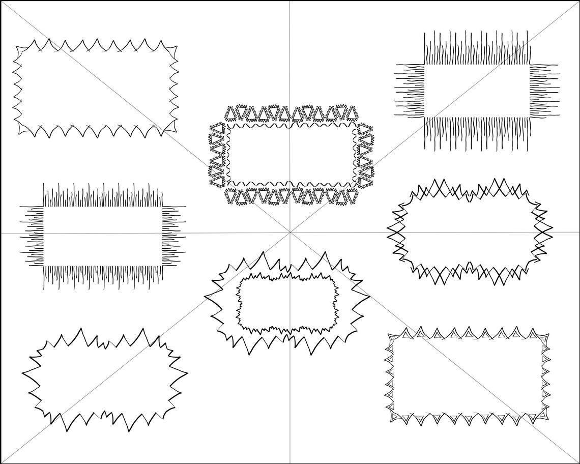 Hand Drawn Doodle Rectangle Frame Clip Art - Etsy