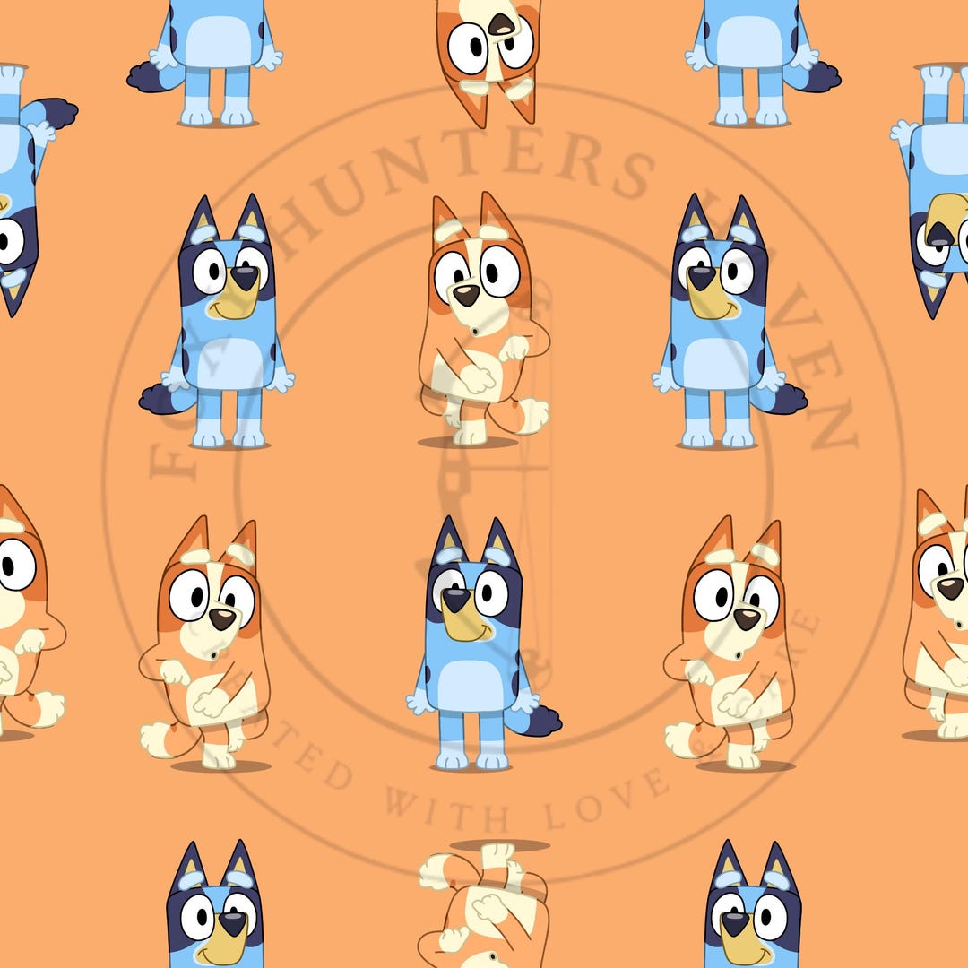 Blue Dog Themed Seamless Pattern Digital Files - Etsy