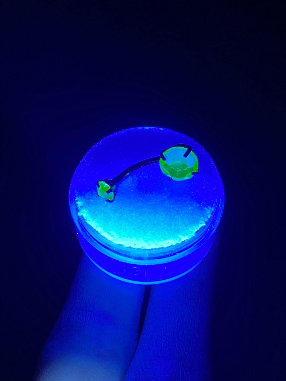 UV Uranium Belly Button Ring, Surgical Steel, Green-toned-uranium - Etsy