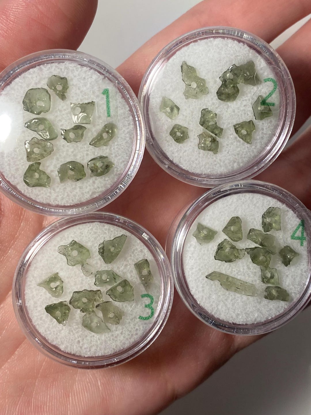 10 (small) Moldavite Beads, Polished, Chip Style Beads, (10 Beads per ...