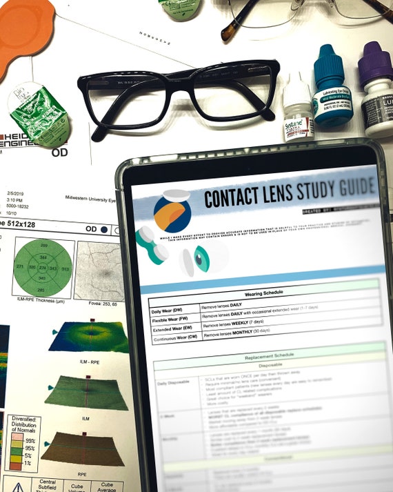 Contact Lens Study & Reference Guide Digital Downloads | Etsy