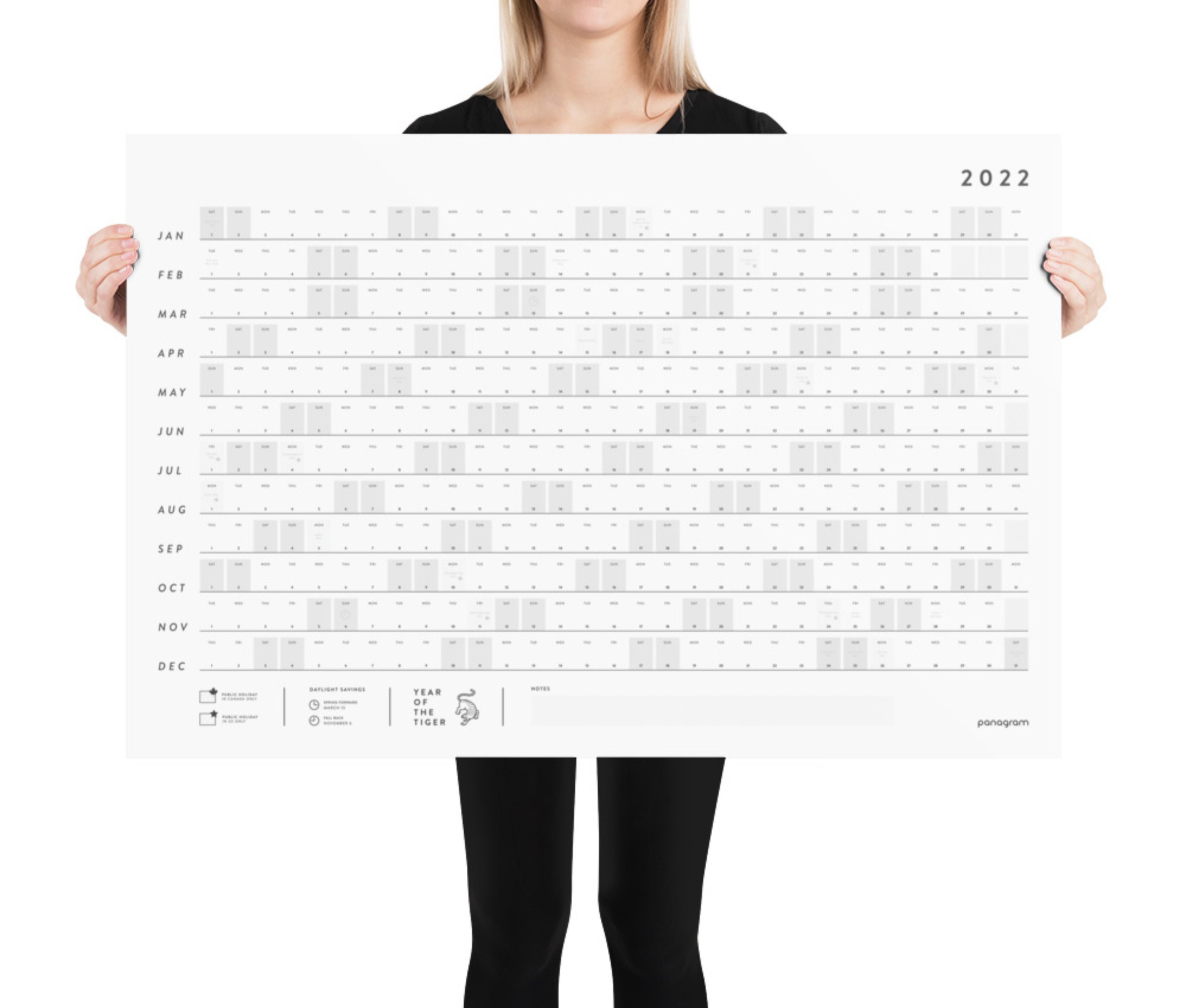 2022 Large Wall Calendar Full Year Calendar for Planners and - Etsy Canada