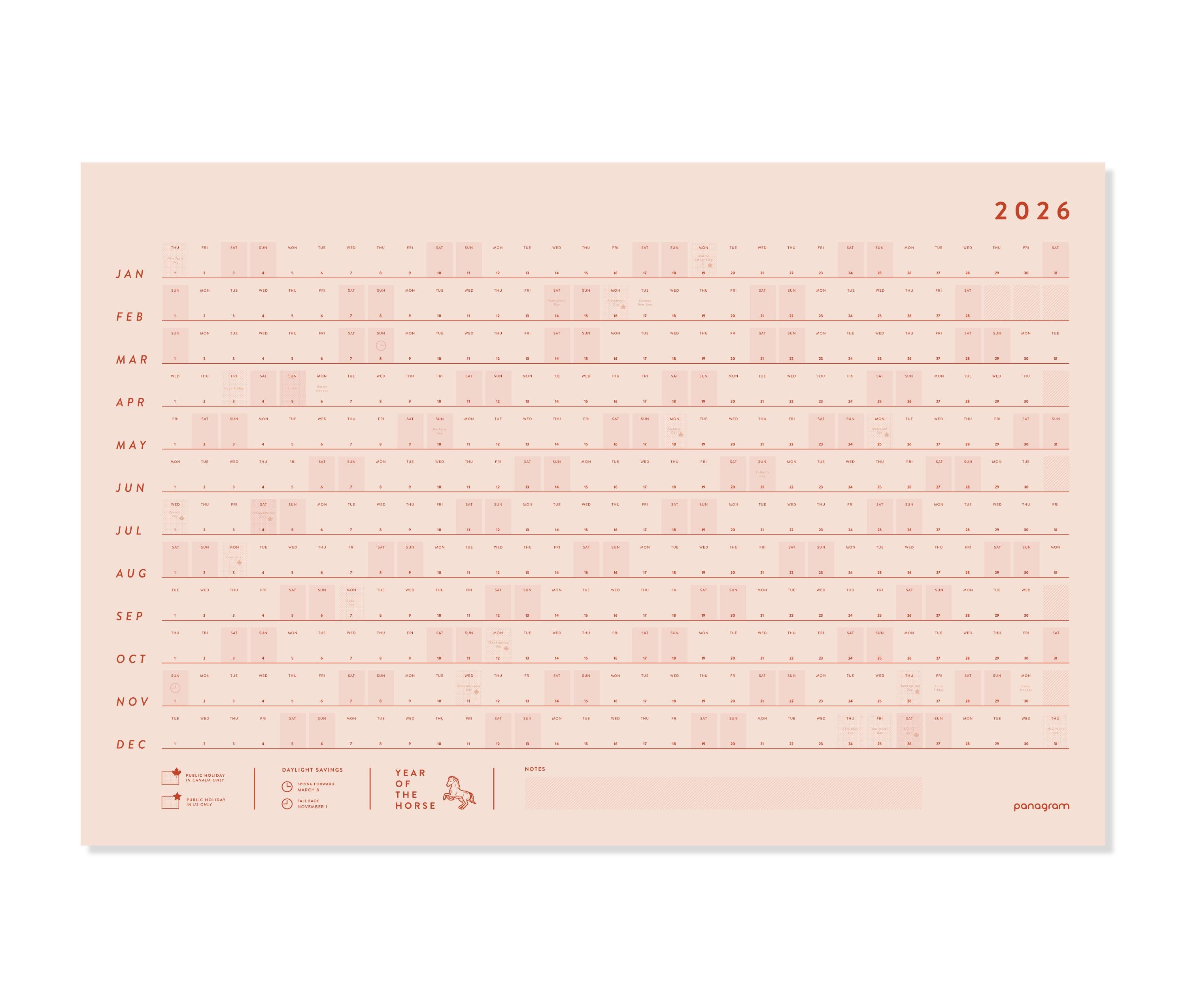 2026 Large Wall Calendar | Full Year Calendar for Planners and Creative ...