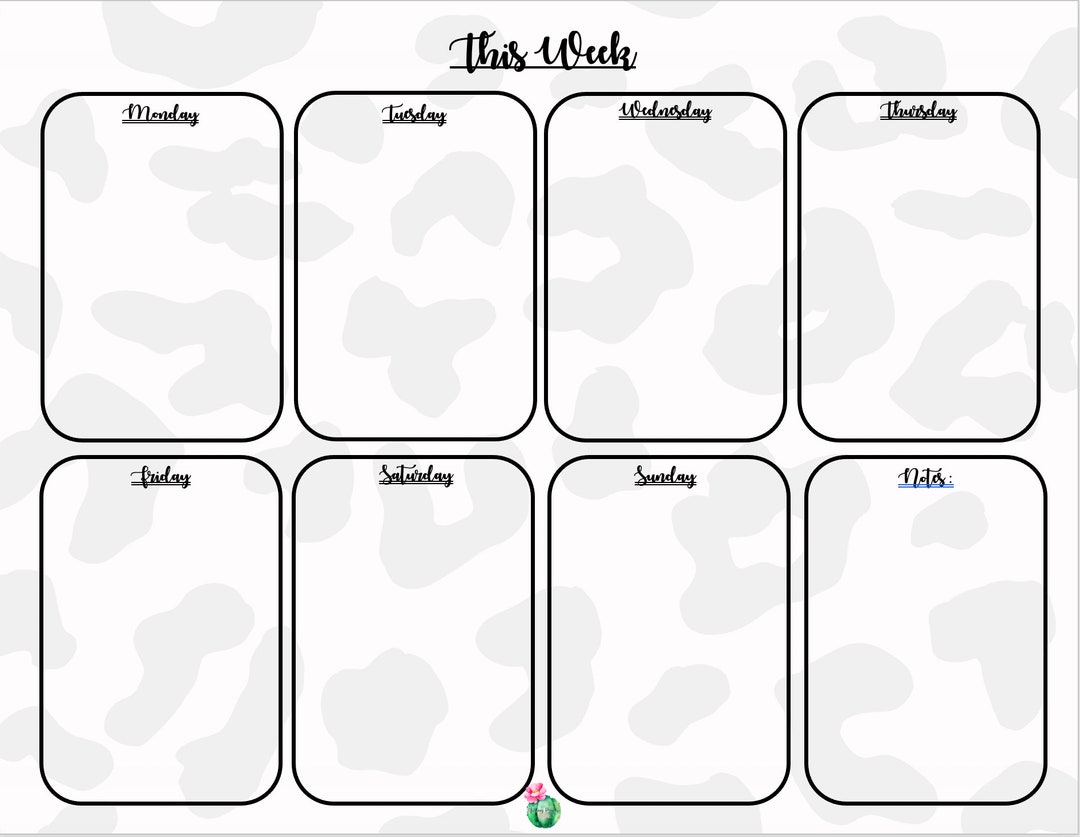 Buy Weekly Organizer or Calendar Online in India - Etsy