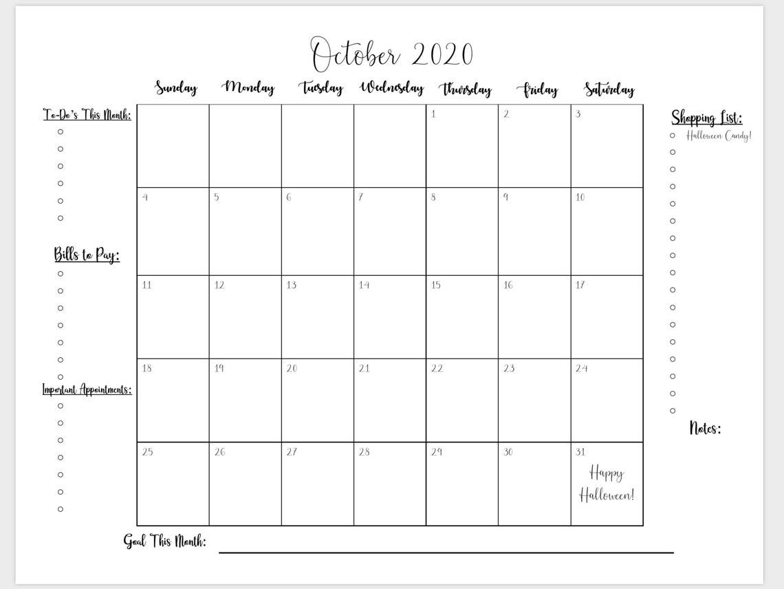 Monthly Organizer - Etsy