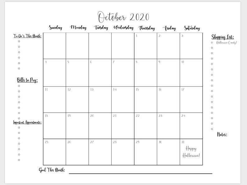 Monthly Organizer - Etsy
