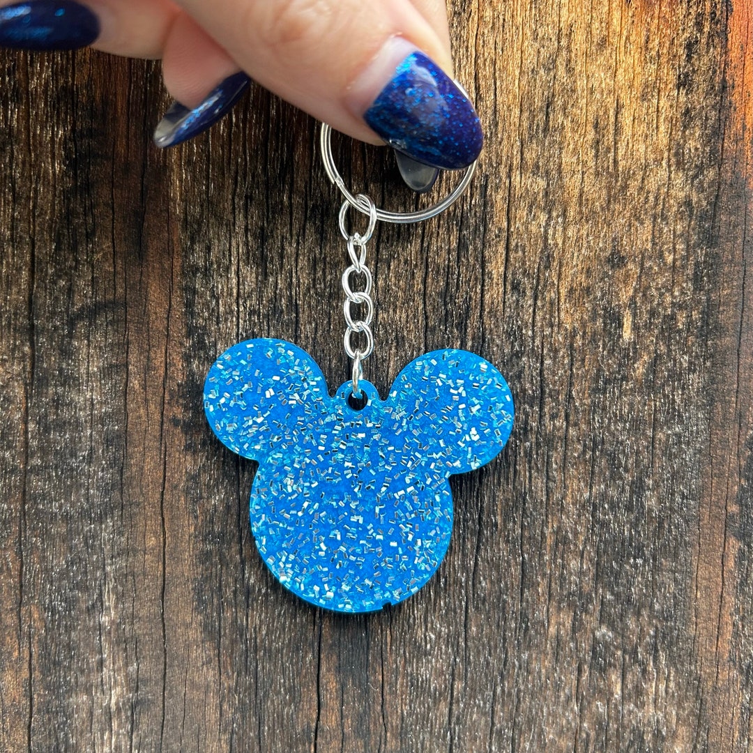 Mickey Head Keychain/ Glitter/ Gifts/ Ready to Ship - Etsy