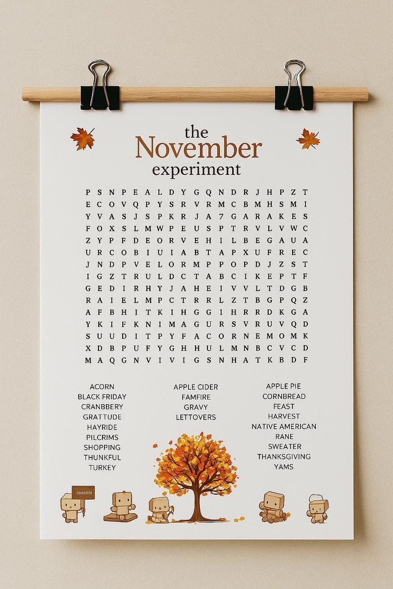 November Word Search Printable & Poster – Fall Classroom Activity for ...