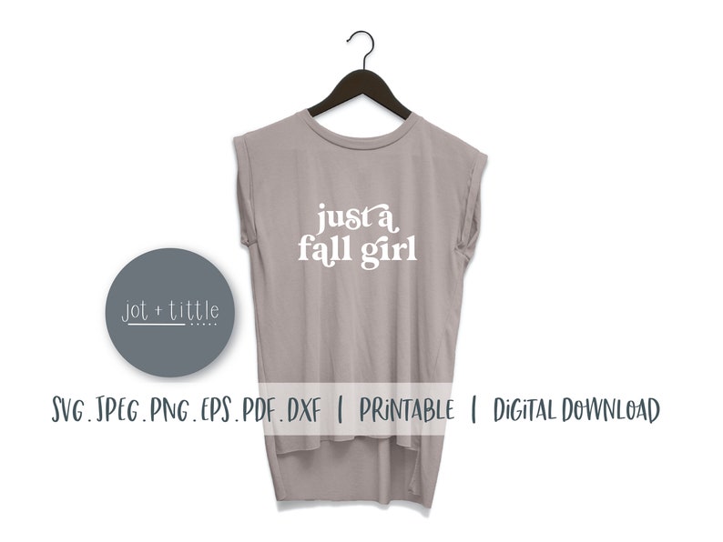 Just a Fall Girl SVG Cute Modern Vintage Font Design Printable | Etsy