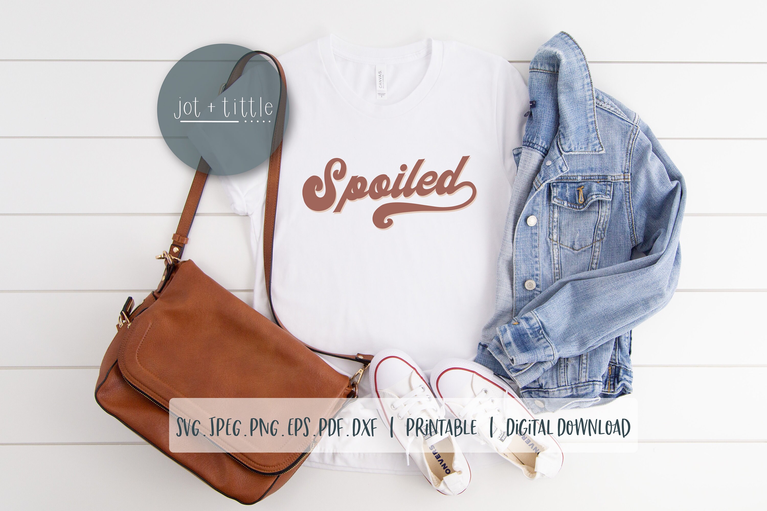 Spoiled SVG Cute Retro Font Design Everyday Wear Digital | Etsy