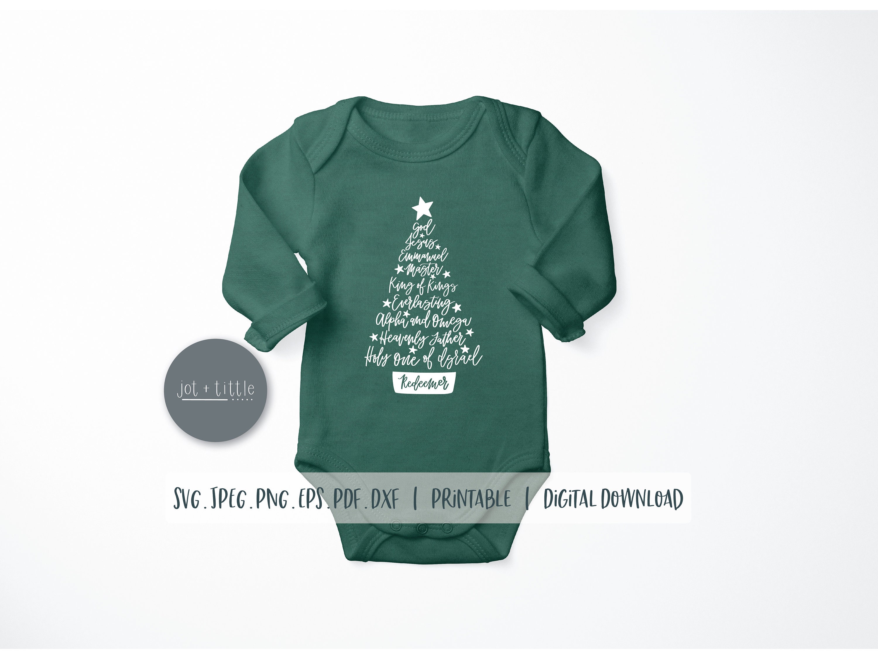 Names of Jesus Christmas Tree SVG PNG Cute Hand Lettered - Etsy