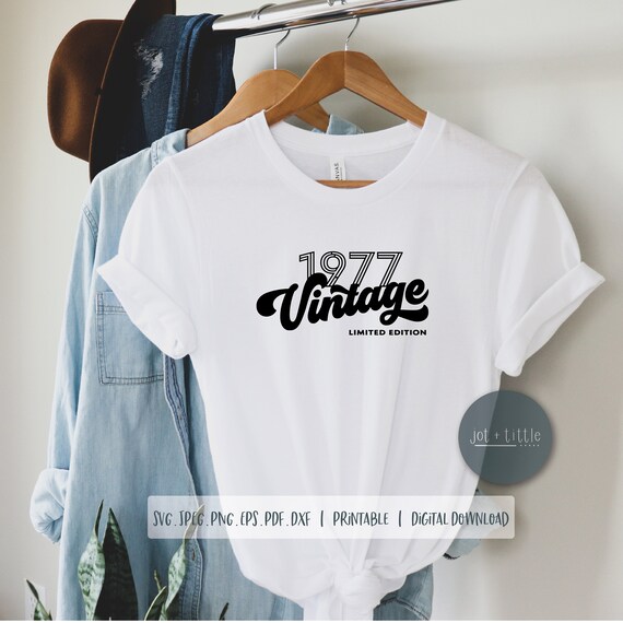 1977 Birthday SVG PNG Vintage Limited Edition Old Printable - Etsy