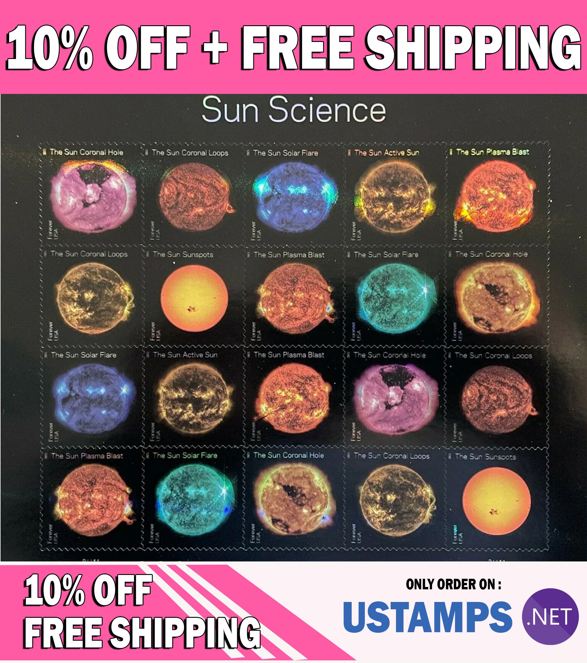 Sun Science Stamps Postage Stamps for Mailing and Collecting - Etsy