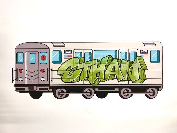 Custom Made Graffiti Wall Decal on NYC Train | Etsy