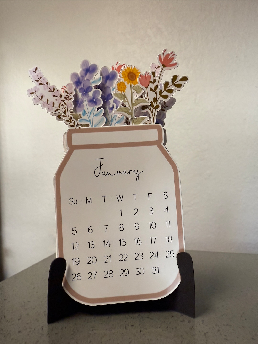 MINI Desk Calendar 2025-2026 Flower Bouquet - Etsy