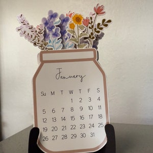 MINI Desk Calendar 2026 Flower Bouquet - Etsy