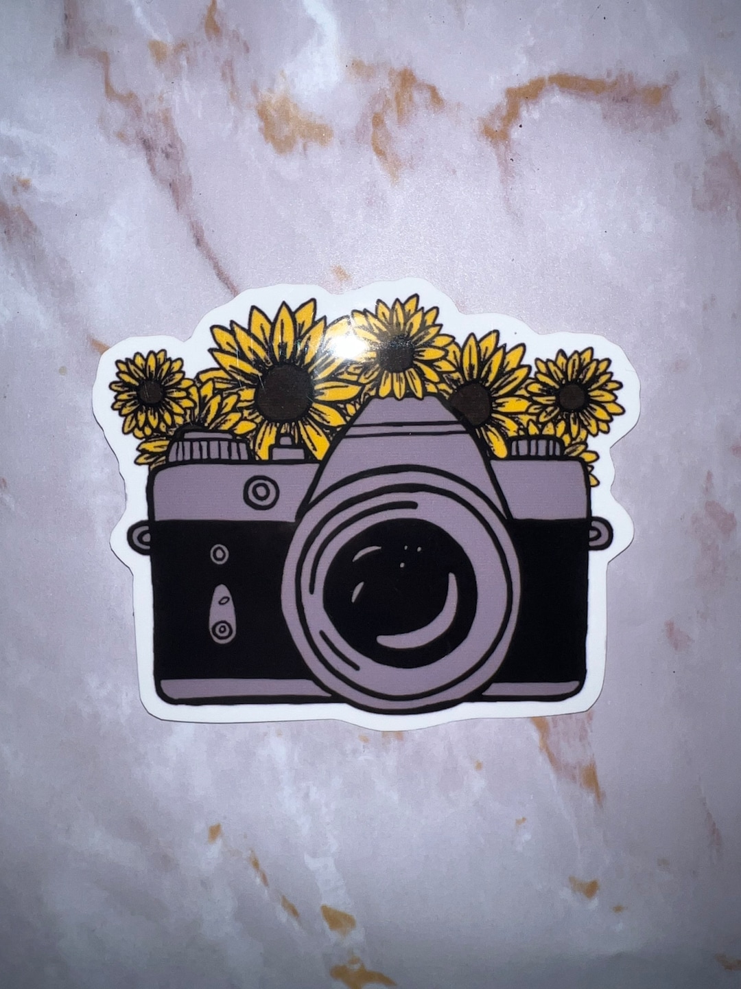 Camera & Sunflower Sticker - Etsy