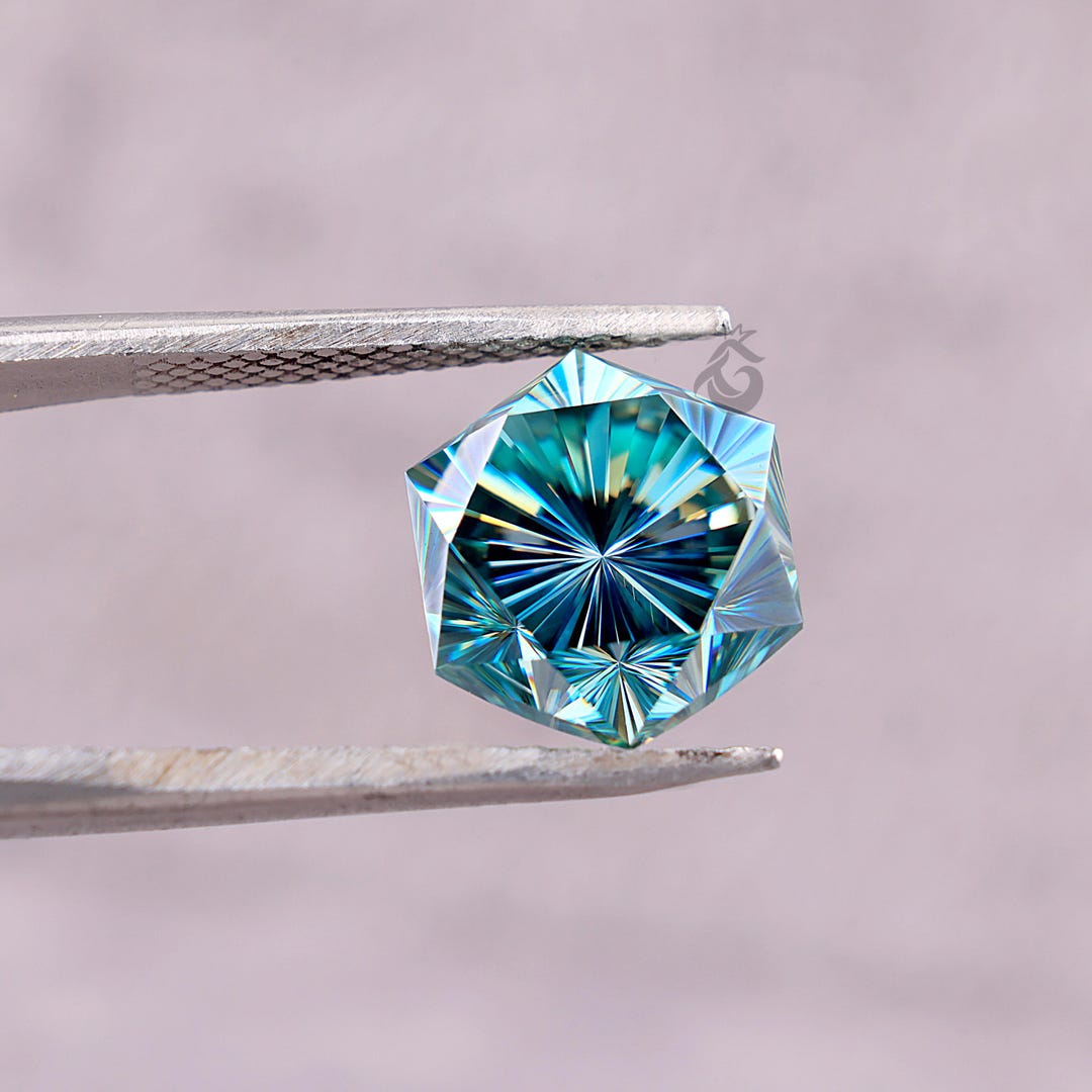 Buy Fantasy Cut Hexagon Star Light Green Moissanite Diamond,antique Cut ...