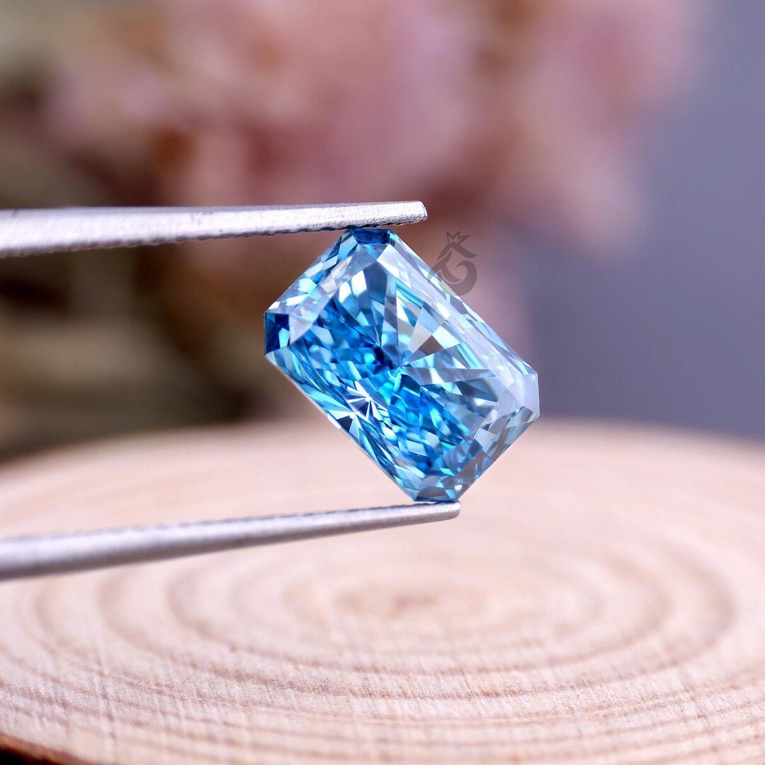 Radiant Cut Blue Diamond, 2.01CT Fancy Vivid Blue Lab Grown Diamond ...