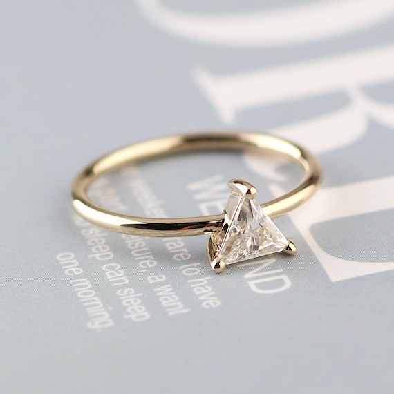 Triangle Engagement Ring Wedding Ring Triangle Cut - Etsy