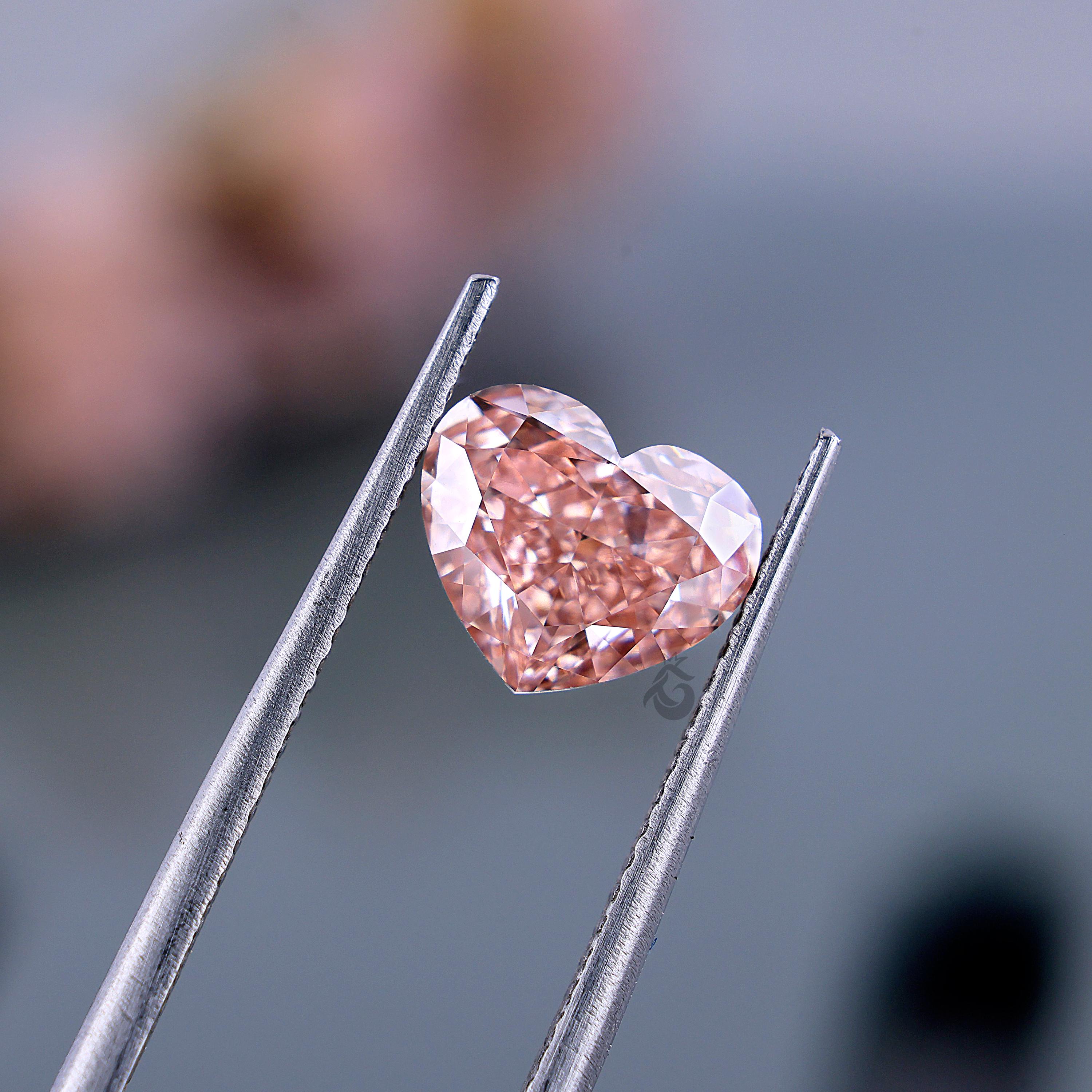 IGI Certified 3.00 CT Heart Shape Lab Grown Diamond,fancy Pink Lab ...