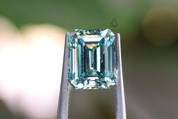 9 X 7 MM Cyan Blue Color Emerald Shape Loose - Etsy