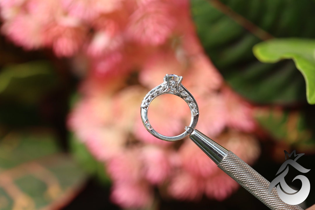 Tacori Style Moissanite Art Deco Engagement Ring,vintage Diamond ...