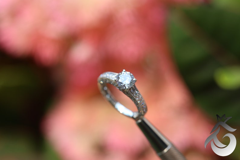 Tacori Style Moissanite Art Deco Engagement Ring,vintage Diamond ...