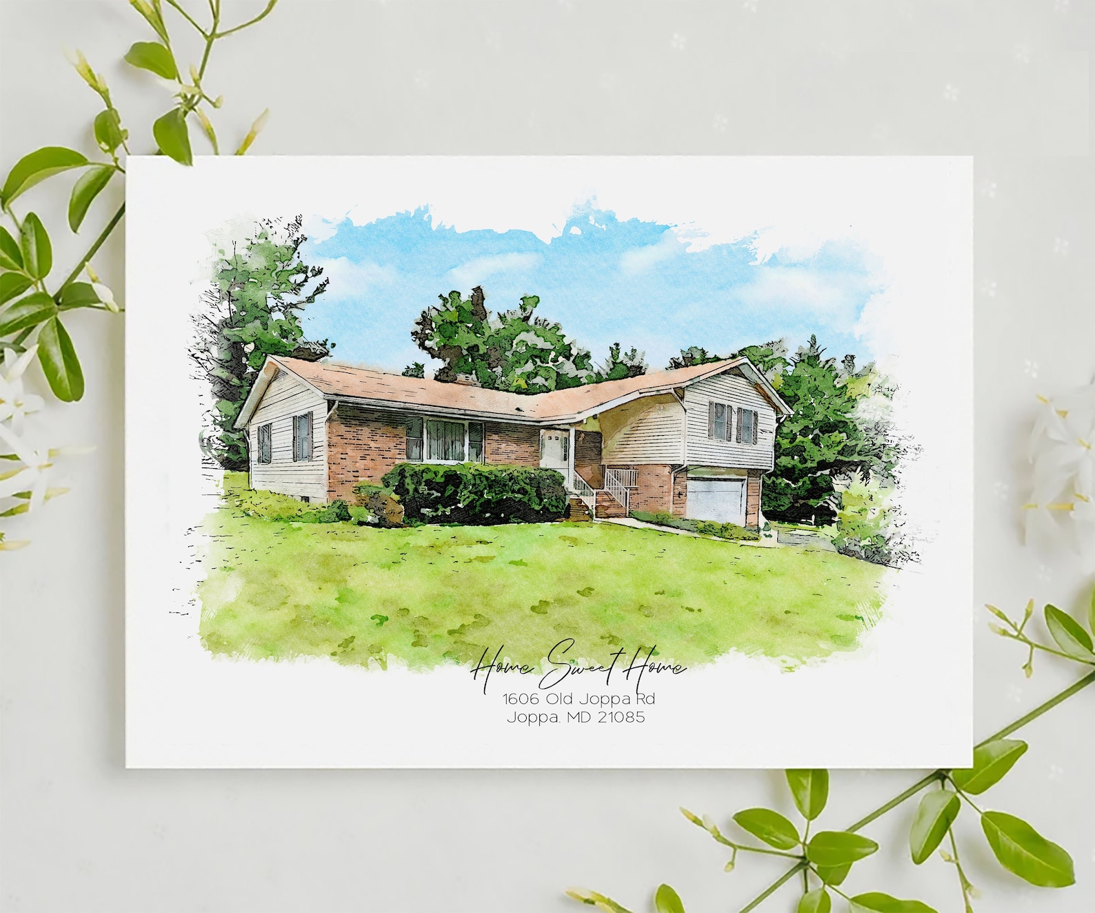 Custom House Portrait From Photo, Watercolor House Painting ...