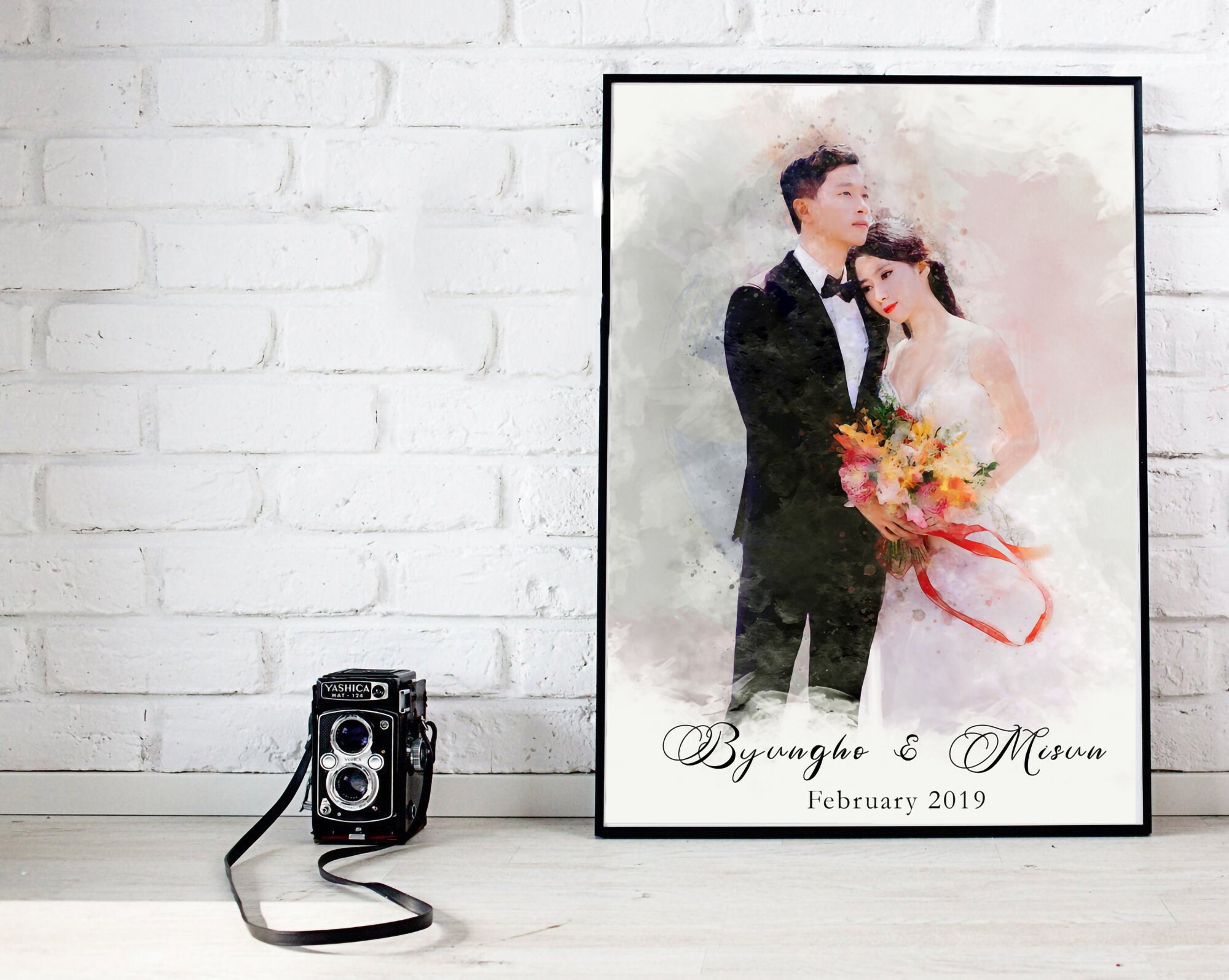 Custom Couple Portrait from Photo Perfect Wedding or | Etsy