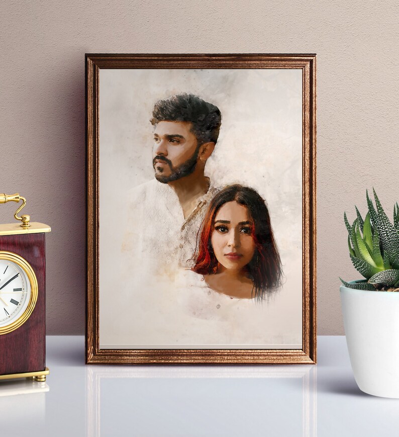 Custom Couple Portrait from Photo Perfect Wedding or | Etsy