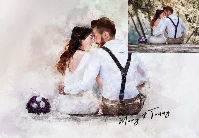 Custom Couple Portrait From Photo Perfect Wedding or | Etsy