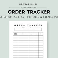 Order Tracker Printable, Order Tracker Form, Order Tracker for Small ...