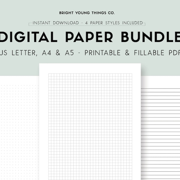 Downloadable Graph Paper, Digital Paper Printable, PDF Download ...