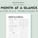 Month at a Glance, Printable Month Planner, Printable Monthly Calendar ...