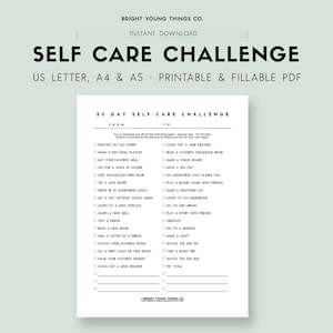 Self Care Challenge, Printable Self Care Planner, Printable Self Care ...