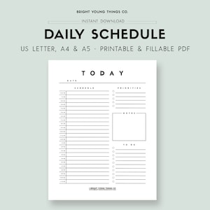 24 Hour Daily Planner Printable, Daily Planner Printable, Daily ...