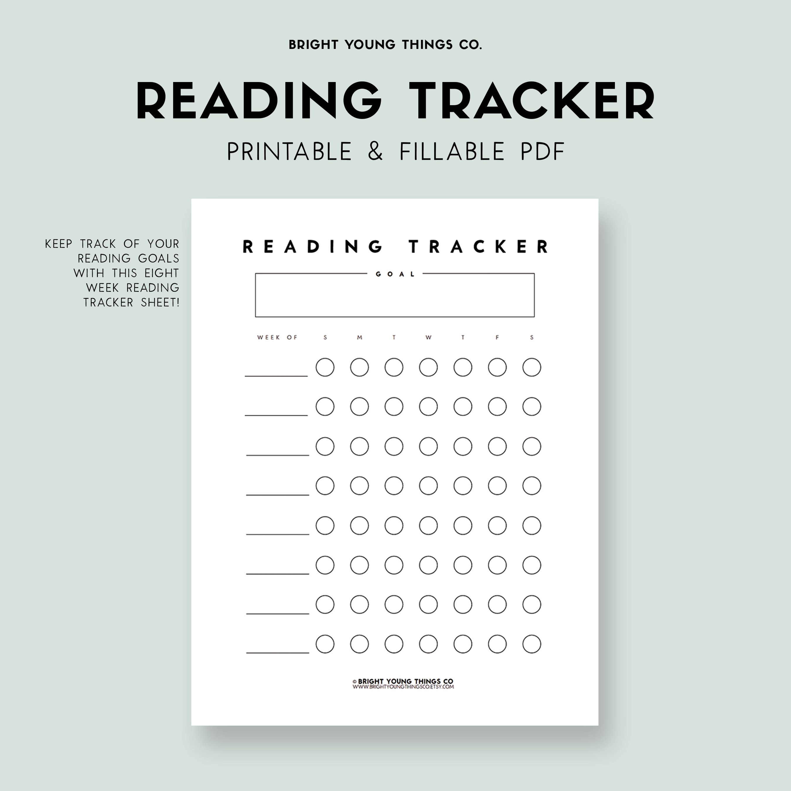 Printable Reading Tracker, Reading Challenge Tracker, Printable Book ...