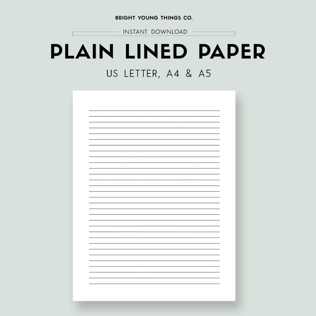 Downloadable Lined Paper, Digital Paper Printable, PDF Download ...