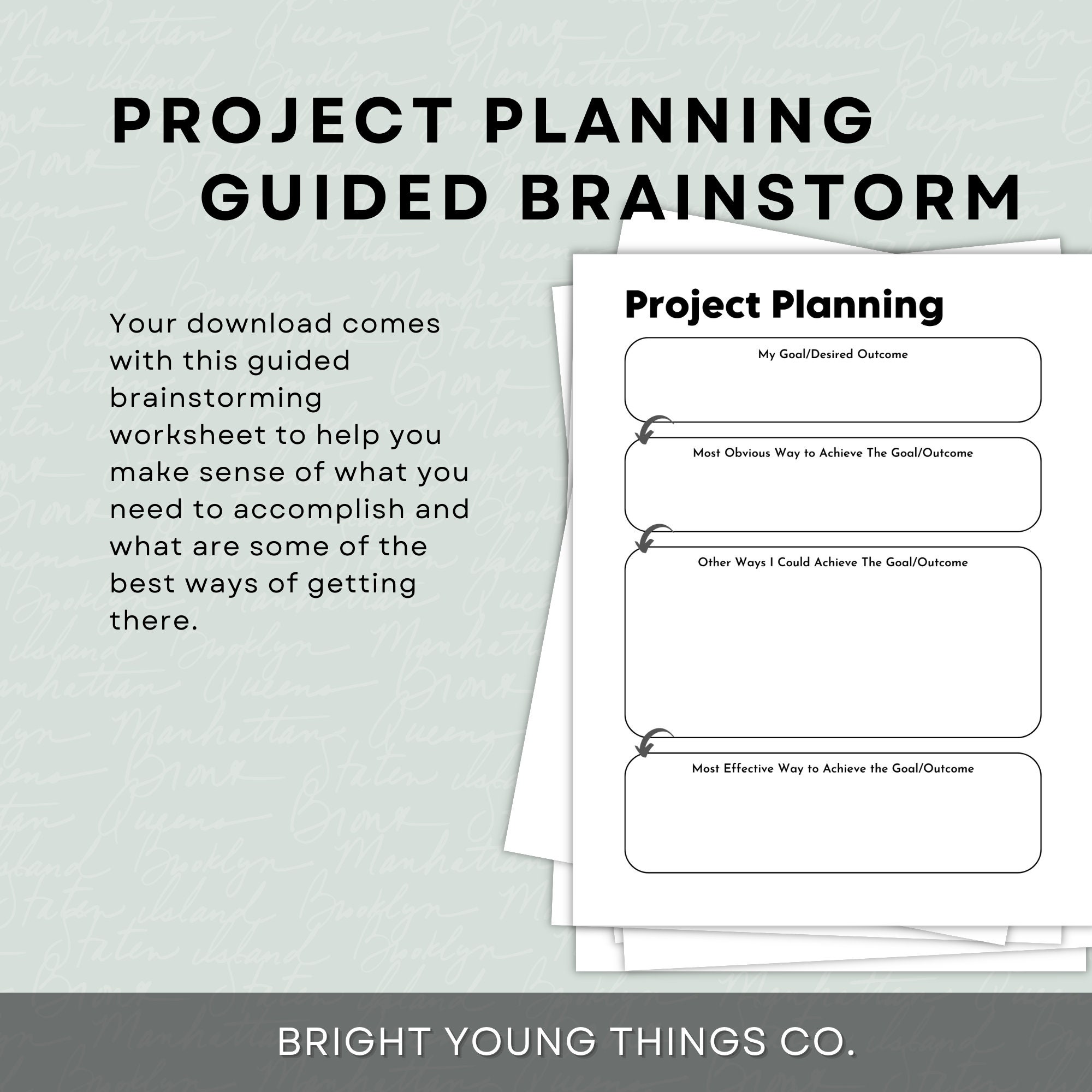 Printable Project Planner, Project Planner PDF, Productivity Worksheets ...
