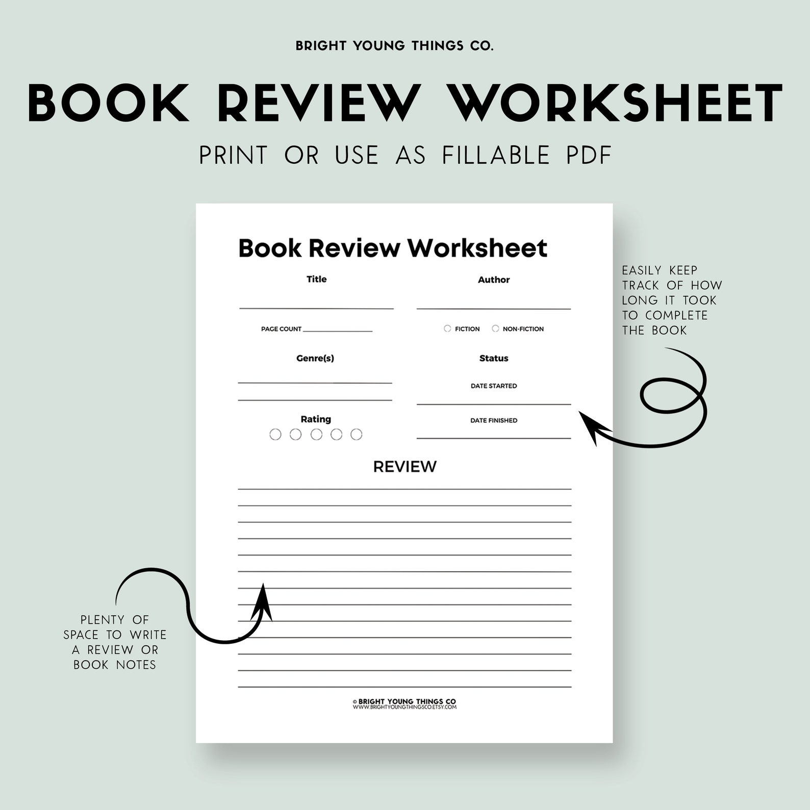 Book Review Printable, Book Review Worksheet, Printable PDF Book Review ...