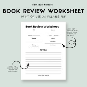 Book Review Printable, Book Review Worksheet, Printable PDF Book Review ...