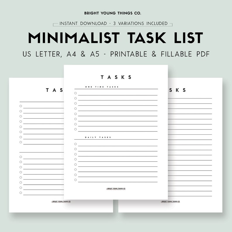 Task List Printable Printable Task List Productivity - Etsy