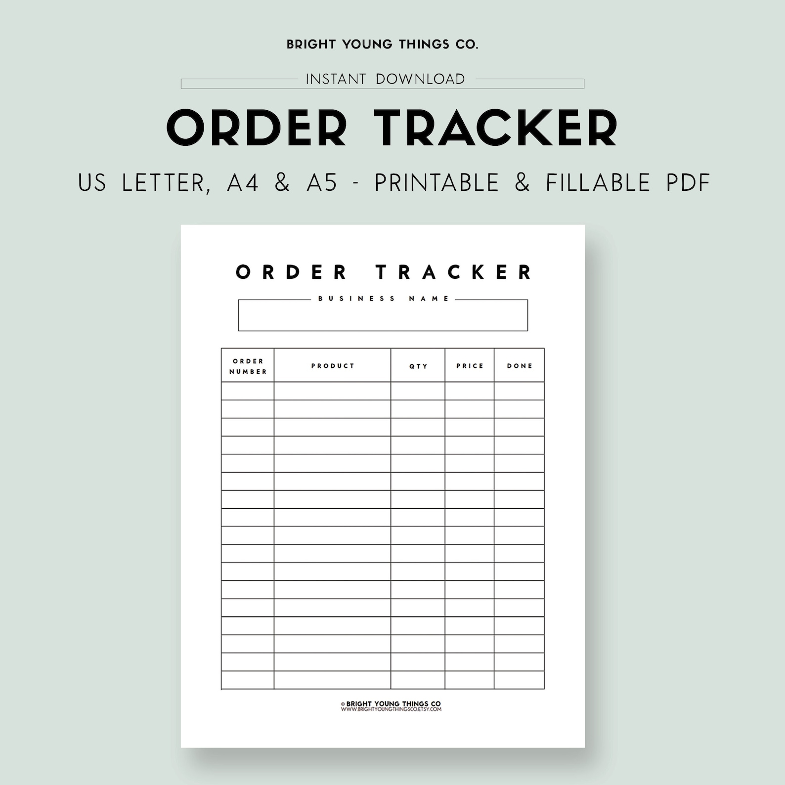 Order Tracker Printable, Order Tracker Form, Order Tracker for Small ...
