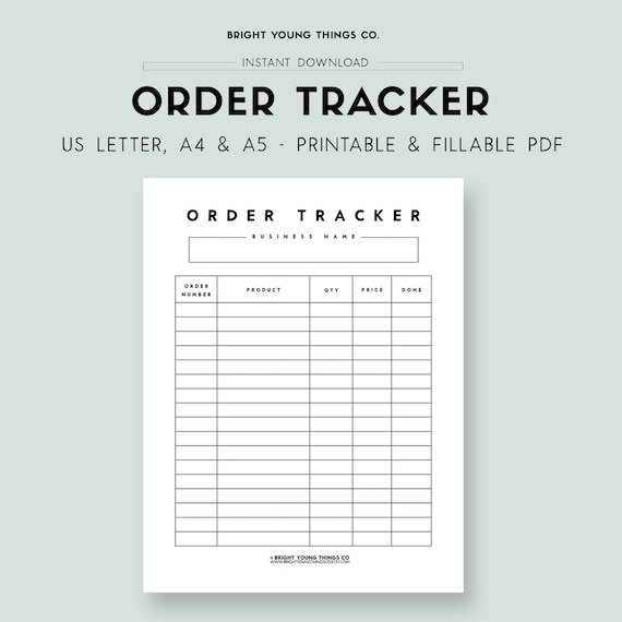 Order Tracker Printable Order Tracker Form Order Tracker for - Etsy Canada