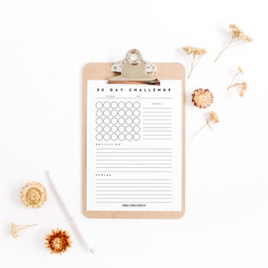30 Day Challenge Printable PDF, 30 Day Challenge Fillable PDF Worksheet ...